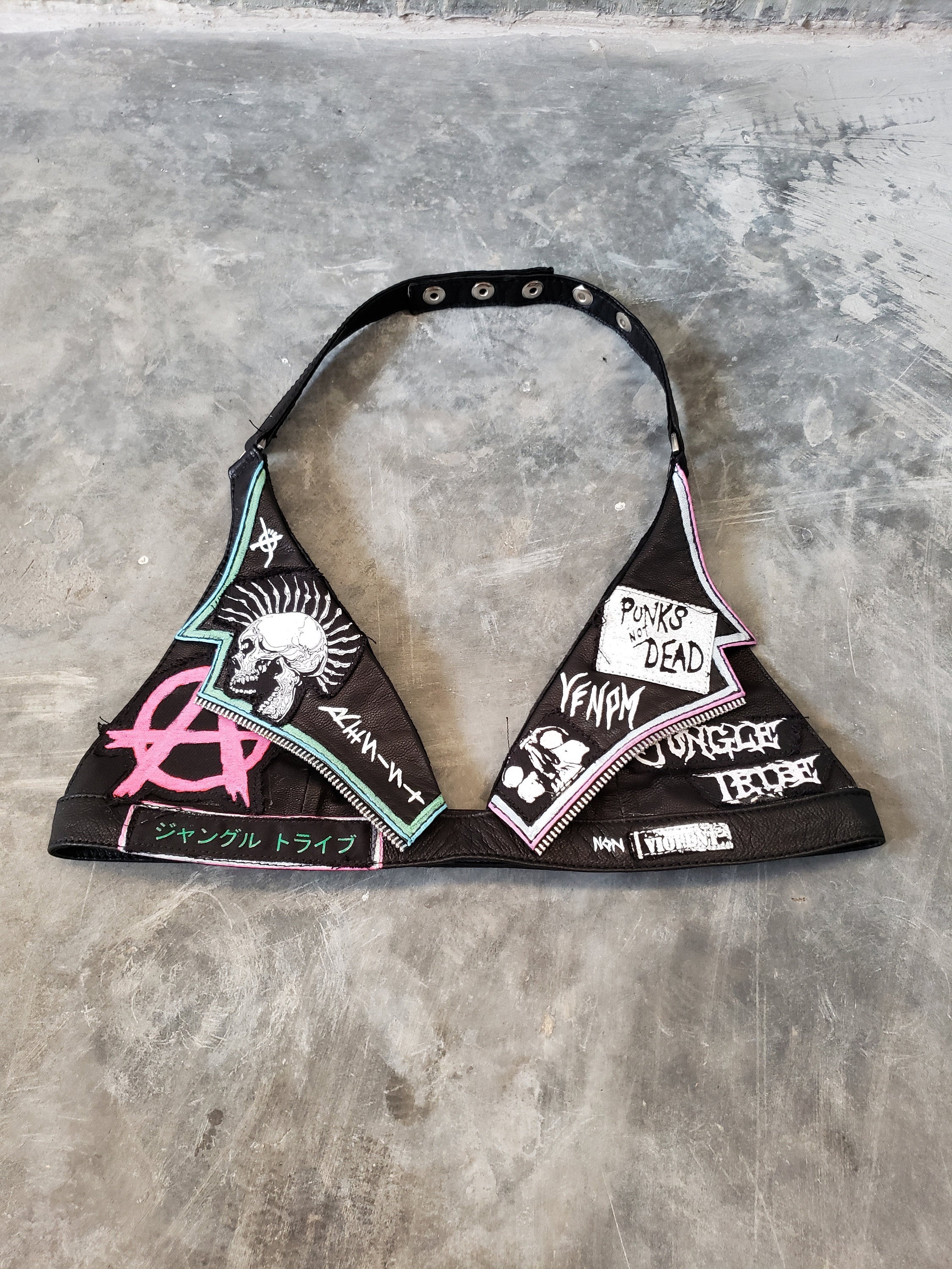 Venom and Vapor Punk Leather Halter Top Bra – Jungle Tribe LA