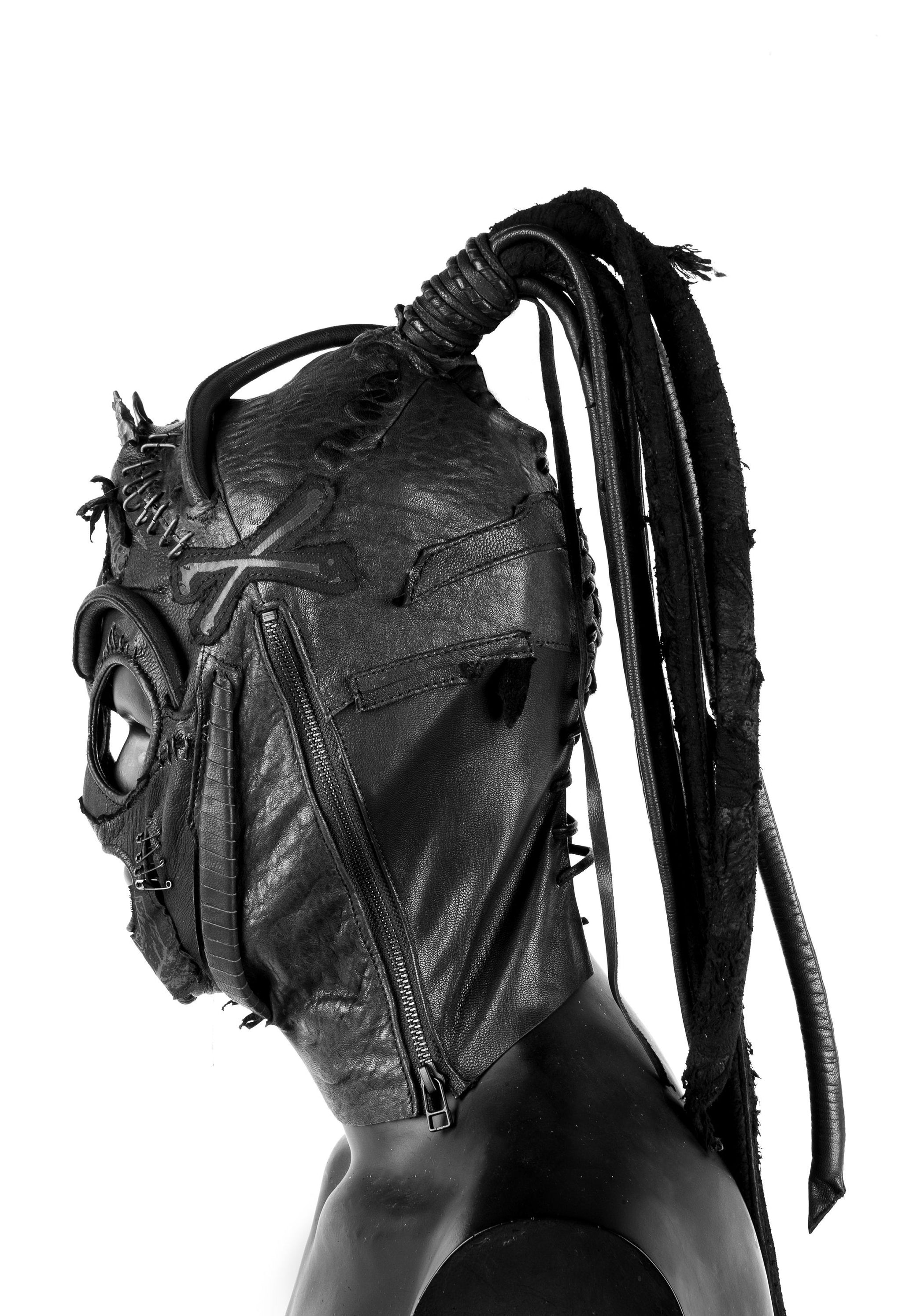 Black Leather Predator Zombie Gimp Mask – Jungle Tribe LA