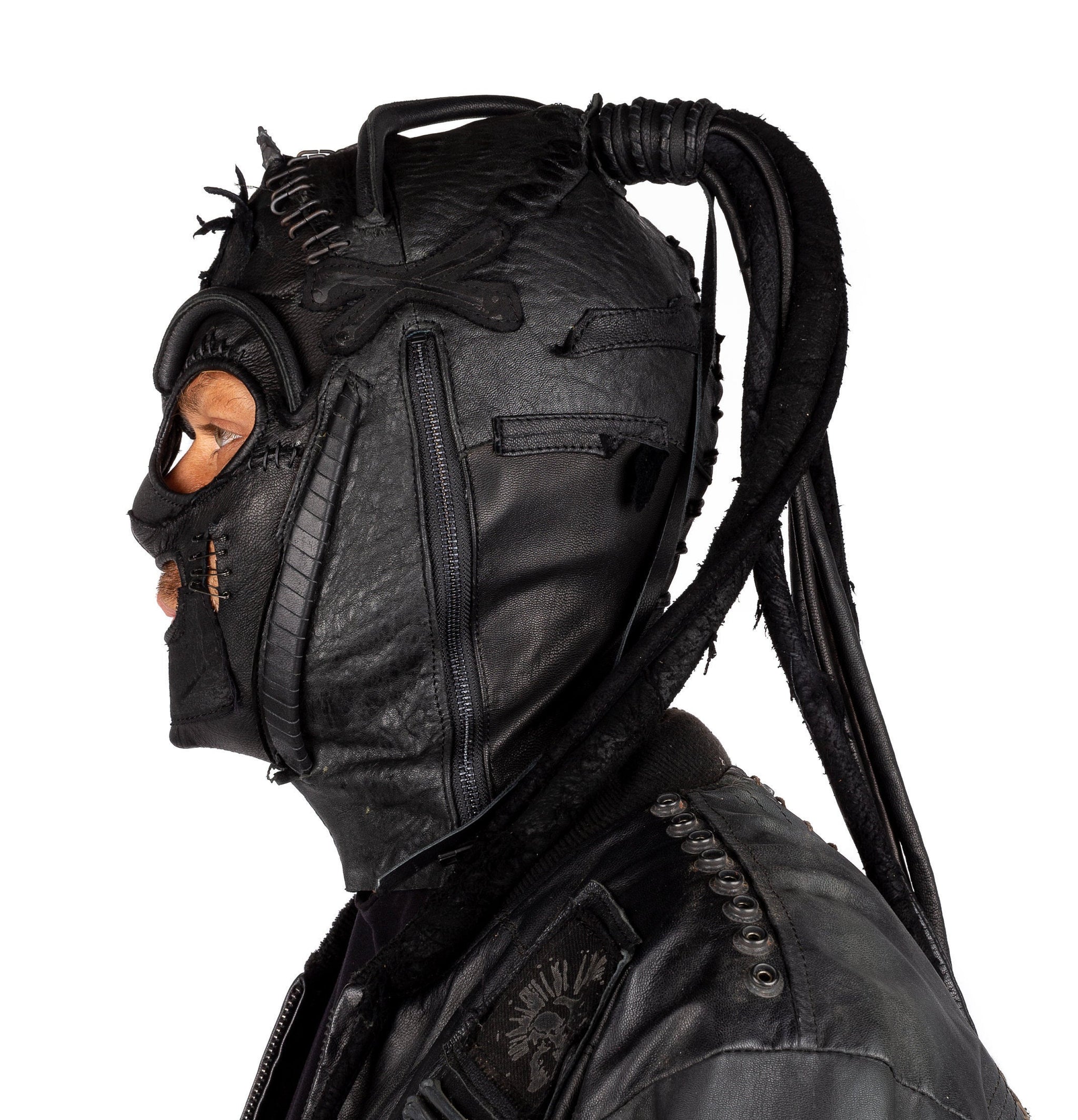 Black Leather Predator Zombie Gimp Mask – Jungle Tribe LA