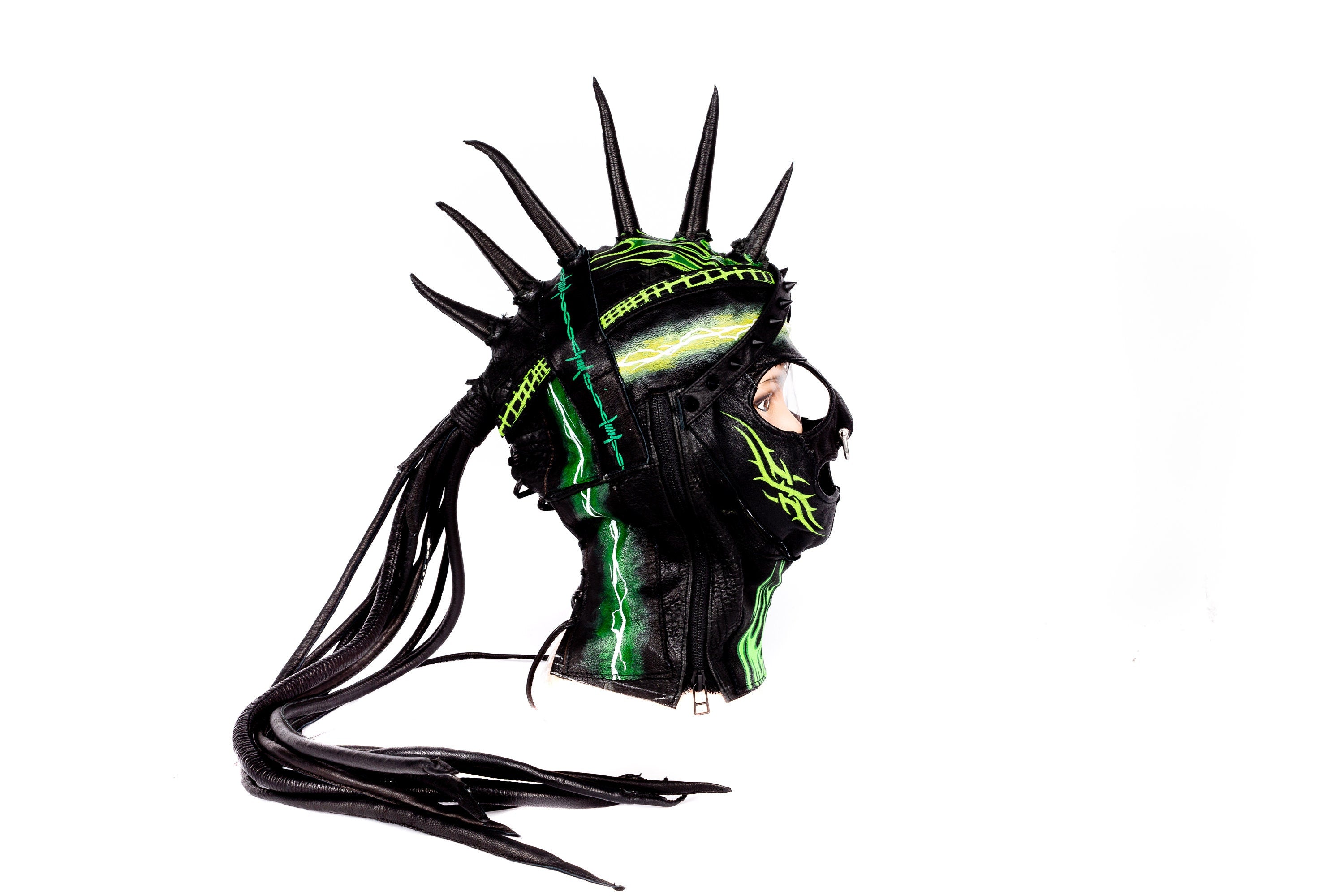 Green Machine Leather Full Face Gimp Mask – Jungle Tribe LA