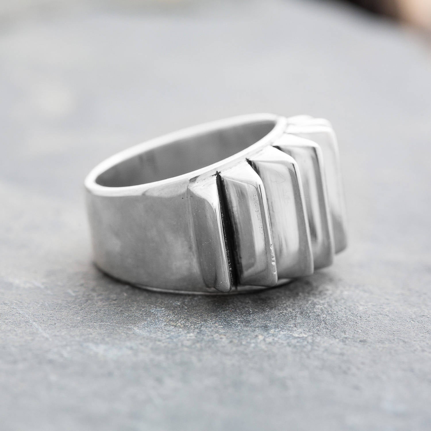 Flanged Silver Spike Ring – Jungle Tribe LA