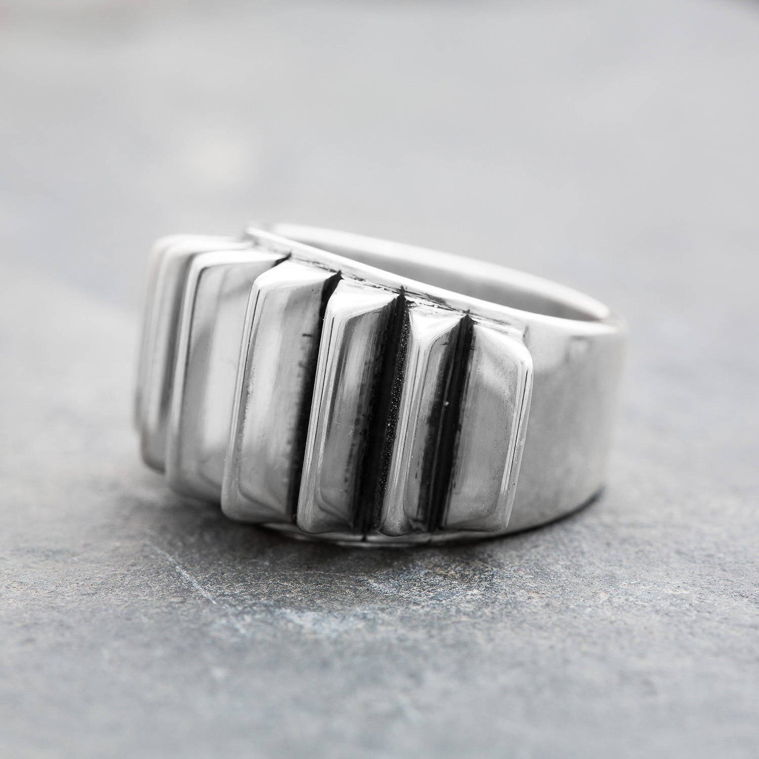 Flanged Silver Spike Ring – Jungle Tribe LA